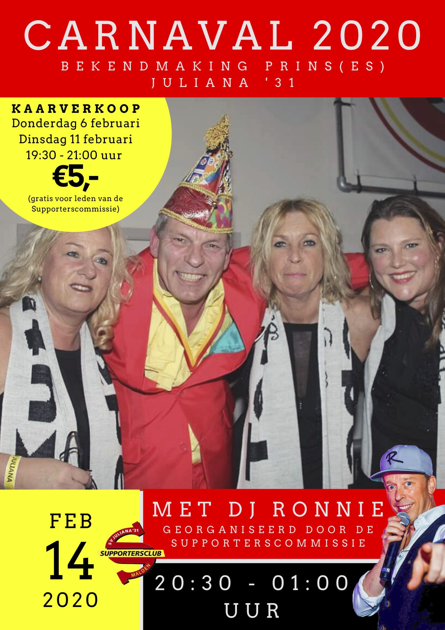 Bekendmaking Prins/Prinses carnaval Juliana '31 | sv Juliana'31